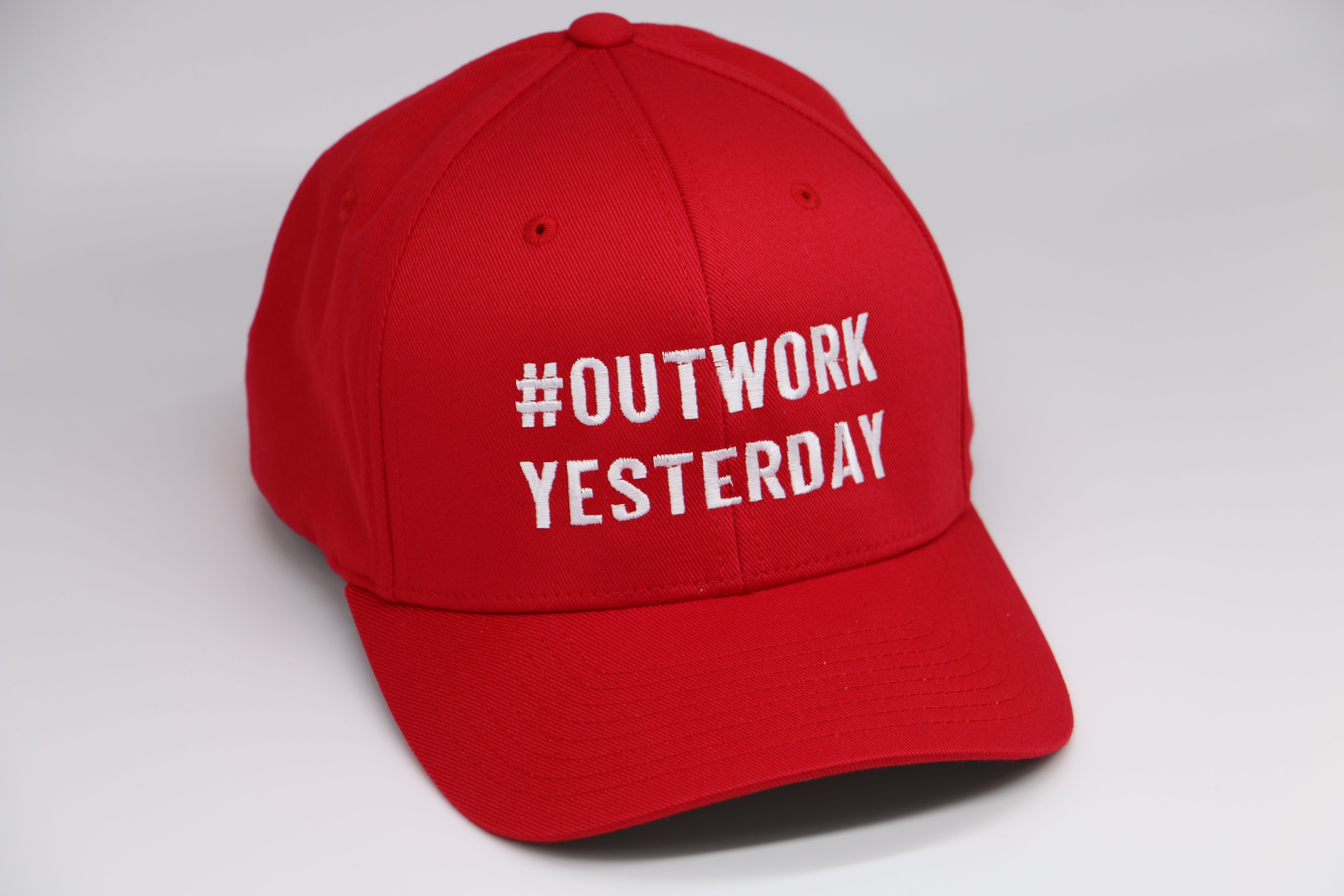 #OUTWORK YESTERDAY (Red) – HatsForSale.com